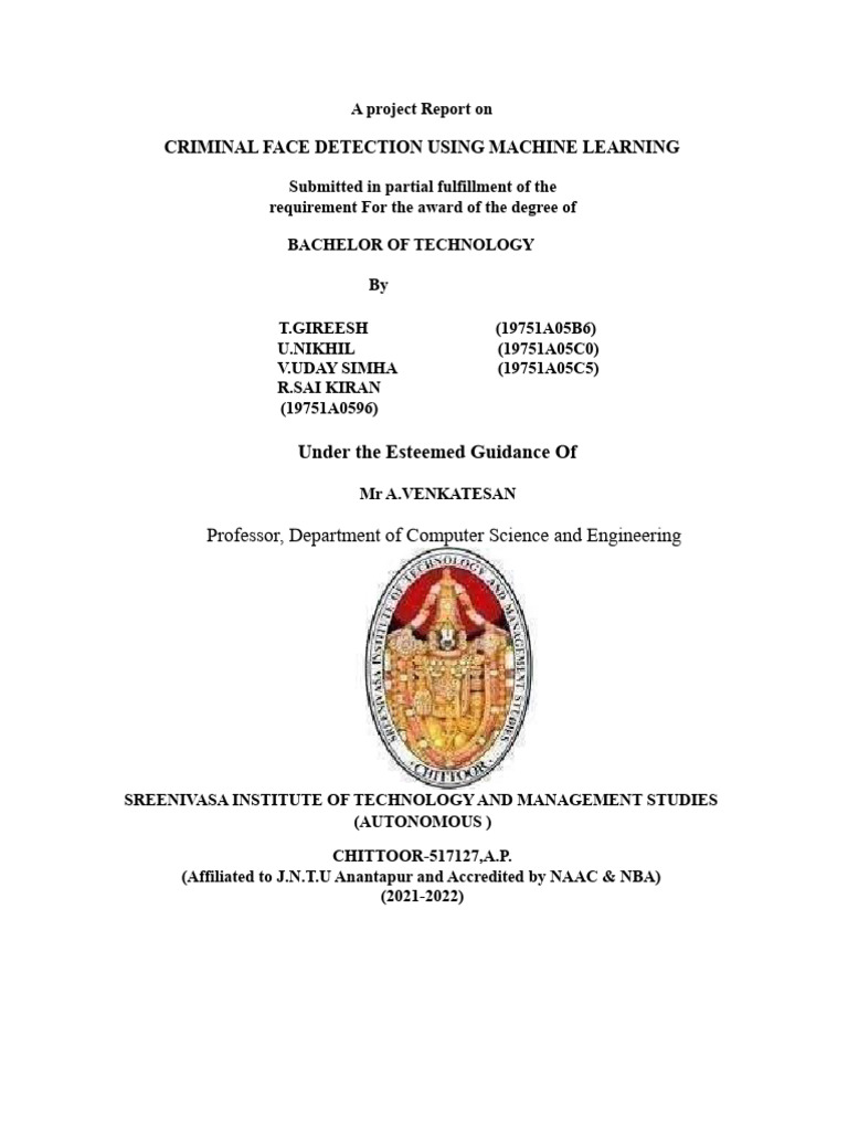 Criminal Face Detection Final Document Download Free Pdf Machine Learning Artificial