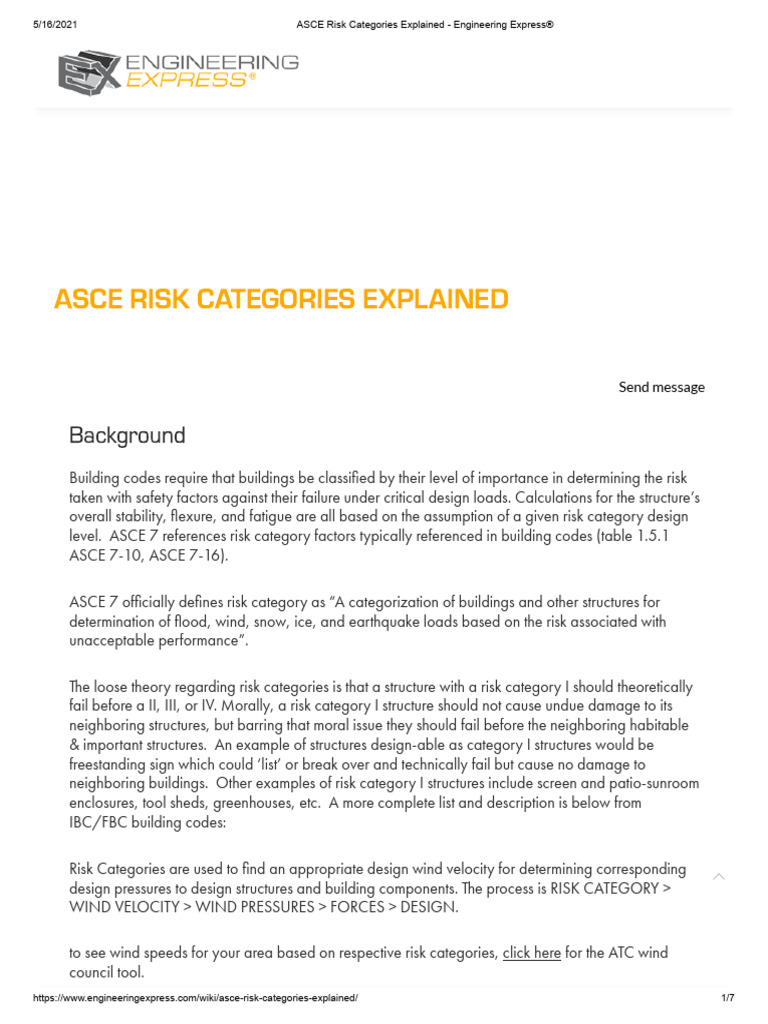 ASCE Risk Categories Explained - Engineering Express® | PDF | Risk ...