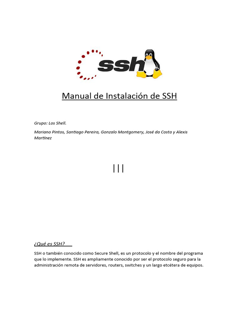 Manual de Instalación de SSH - Shell | PDF
