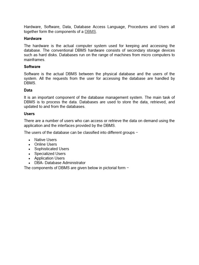 Components of Database | PDF | Databases | Application Software
