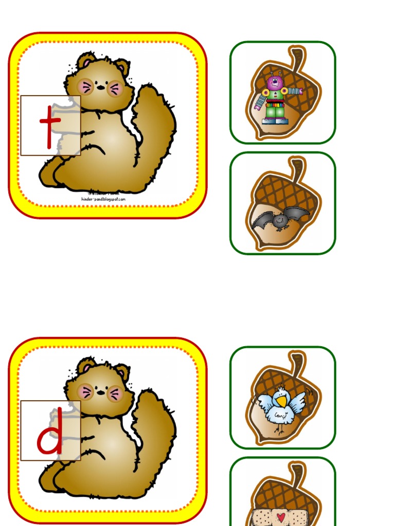 Squirrel Acorn Ending Sounds Match | PDF