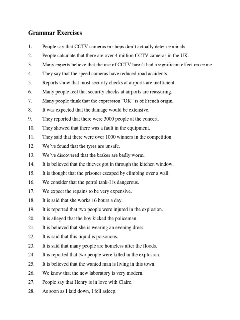 Grammar Exercises | PDF