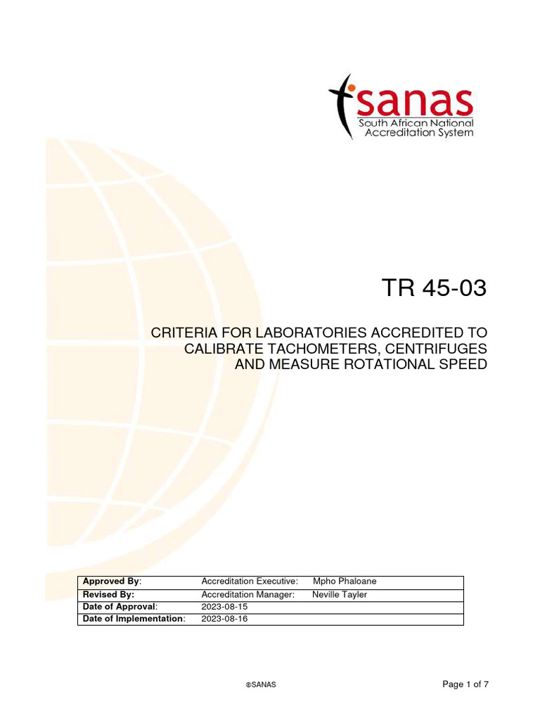 Sanas TR 45-03 | PDF | Calibration | Engines