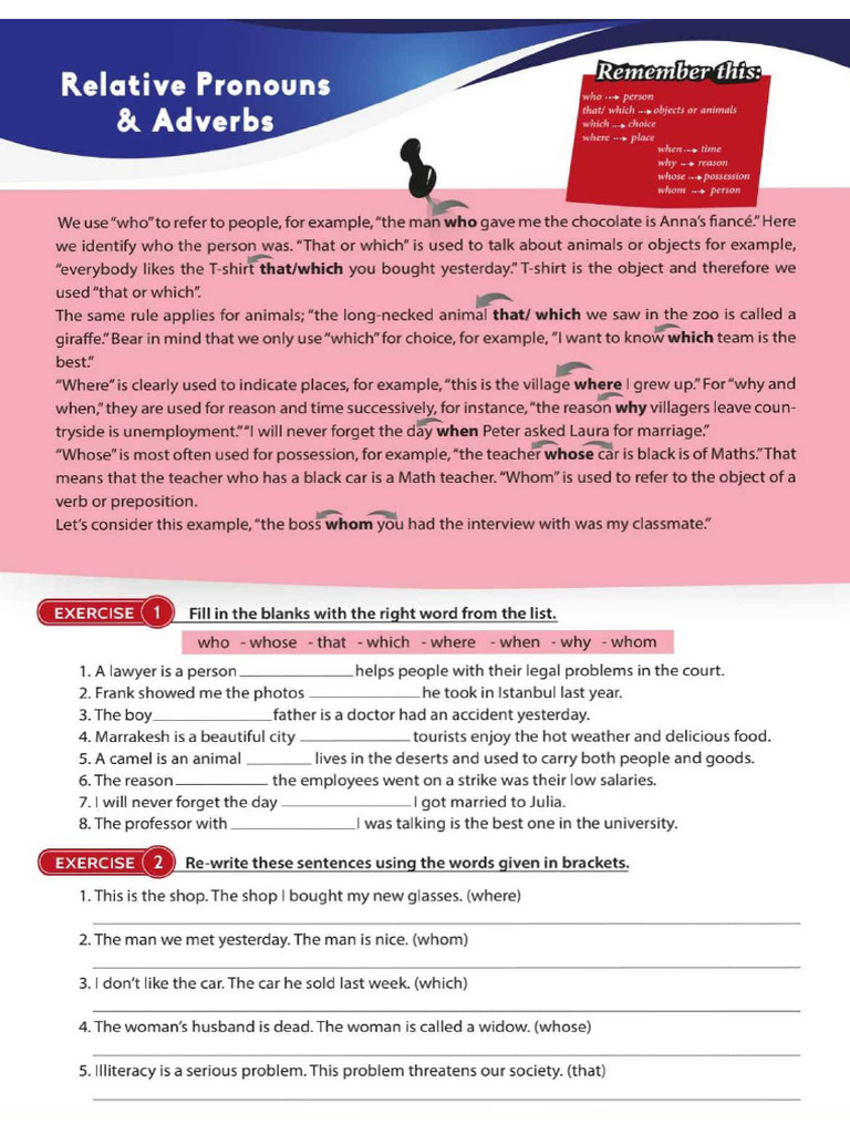 Relative Pronouns | PDF