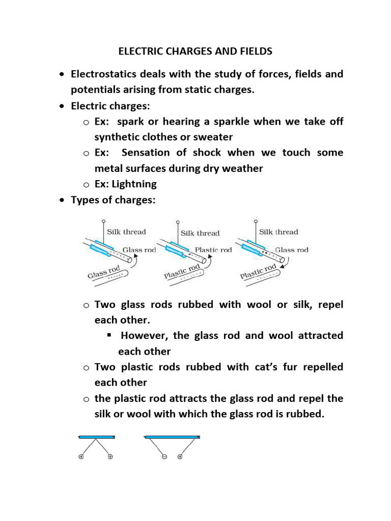 Electric Charges and Fields | PDF