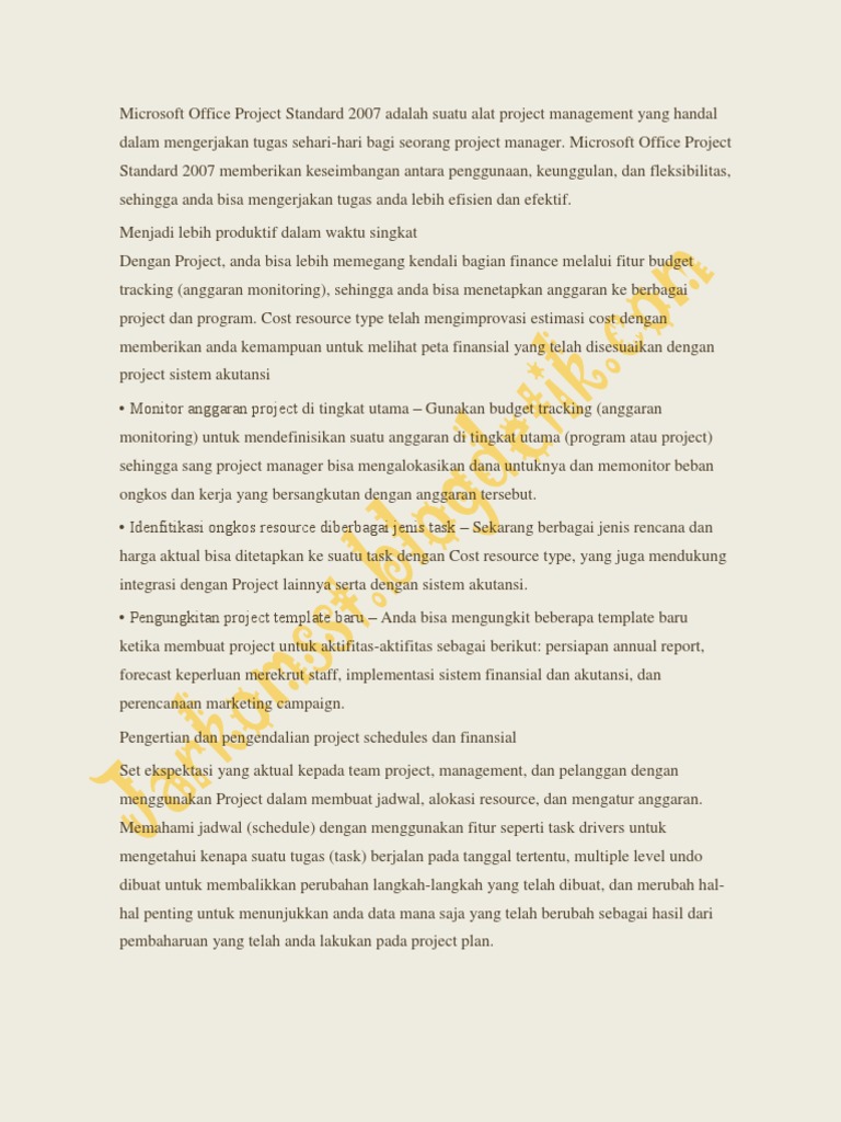 Belajar Ms Project 2007 | PDF | Bisnis | Komputer