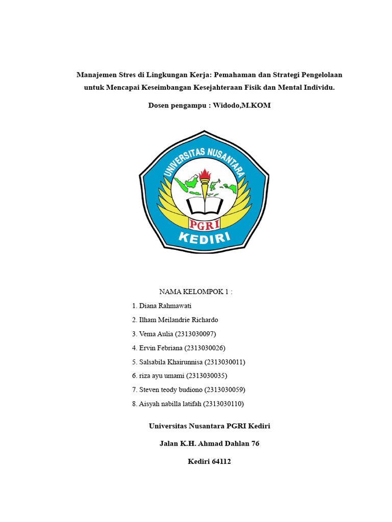 Manajemen Stres Di Lingkungan Kerja | PDF | Karier & Perkembangan ...