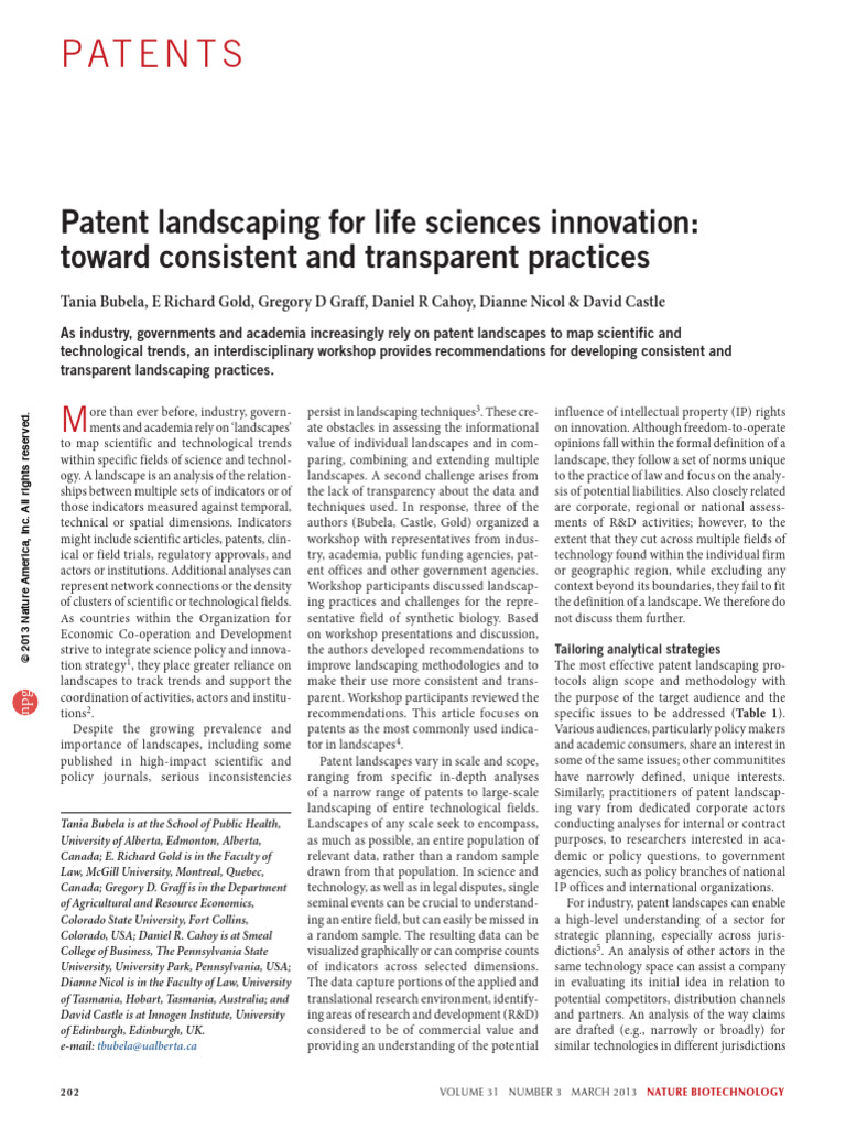 Bubela2013 Patents | PDF | Patent | Geographic Information System