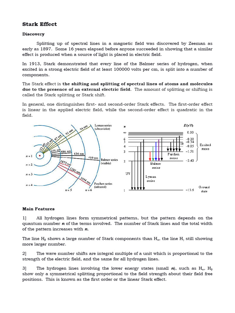 Stark Effect | PDF | Physics | Optics Stark Effect | PDF | Physics | Optics