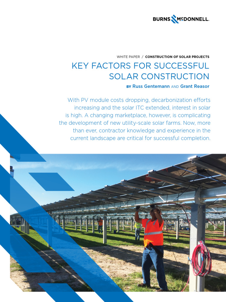Key Factors For Successful Solar Construction White Paper Burns ...