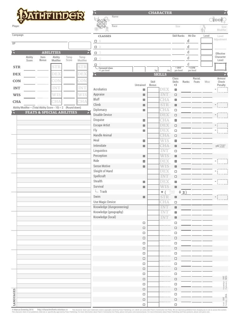 Slayer Character Sheet | PDF