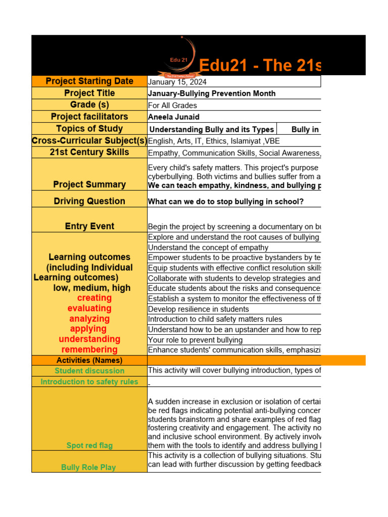 Edu21 Bully Prevention Month 2024 | PDF | Bullying | Cyberbullying