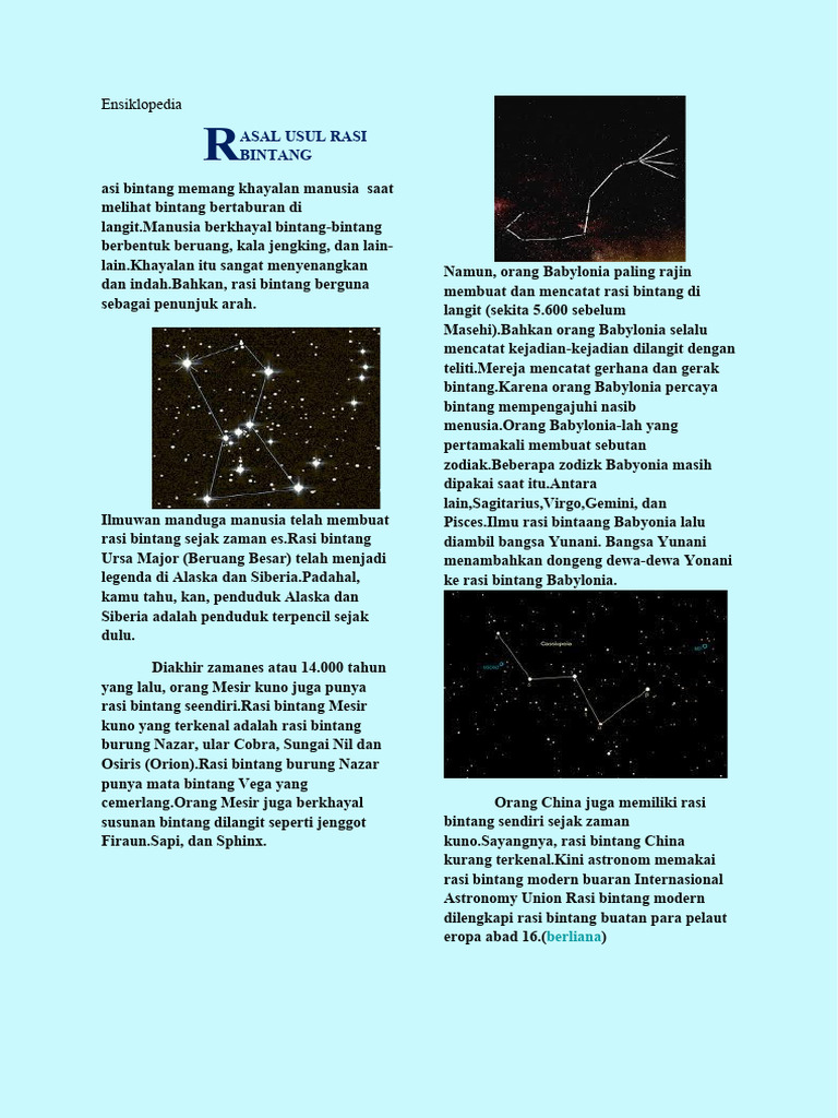 Ensiklopedia Rasi Bintang | PDF
