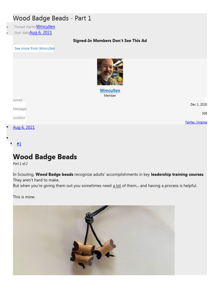 Wood Badge Beads Creation With Jig | PDF | Drill | Bead