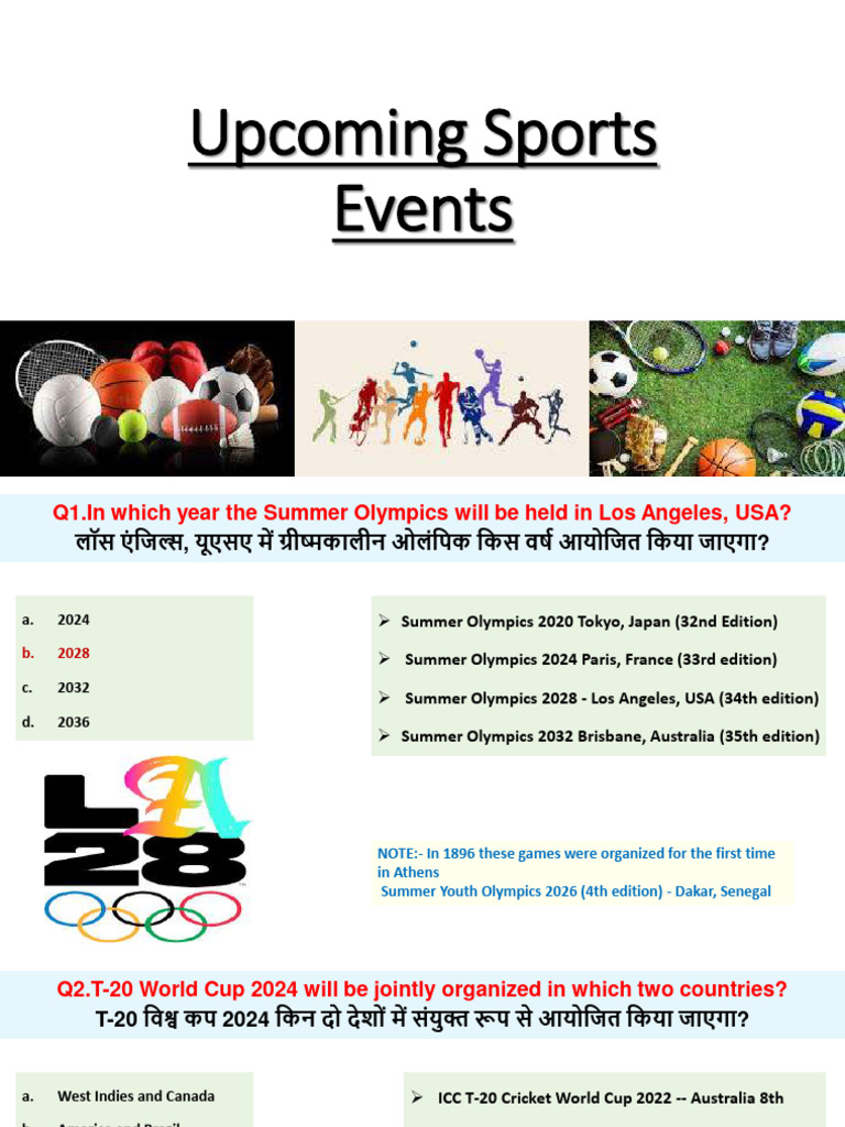 Upcoming Sports 2023 | PDF | Fifa World Cup | Recurring Sporting Events