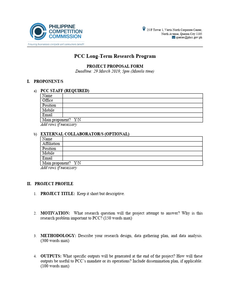 Project Proposal Form | PDF