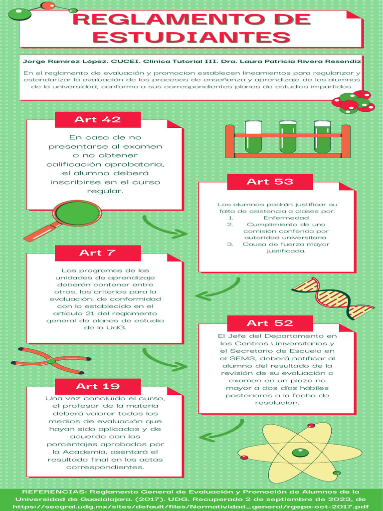 Reglamento Infografia | PDF | Evaluación | Plan de estudios