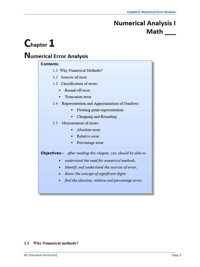 Chapter 1 NM | PDF | Numerical Analysis | Numbers