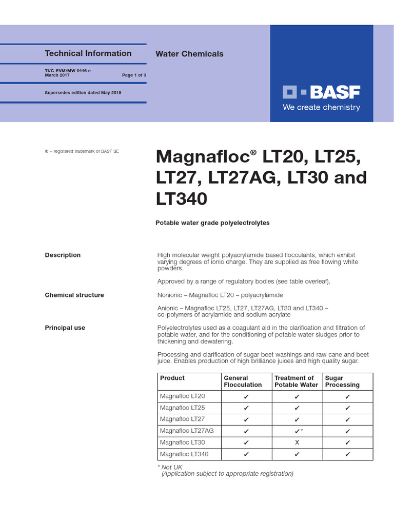 7 2 Magnafloc lt20 25 27 27ag 30 340 | PDF | Sucrose | Food And Drug ...