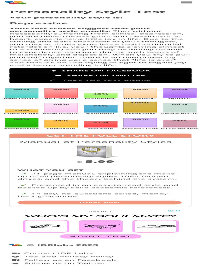 Personality Style Test | PDF | Career & Growth | Lifestyle