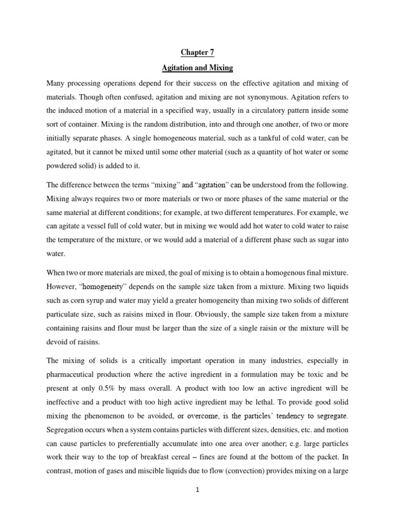 MUO - Agitation & Mixing - Chapter 7 | PDF | Liquids | Propeller