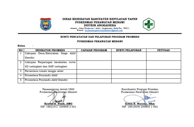 Bukti Pencatatan Dan Pelaporan Program Promkes | PDF