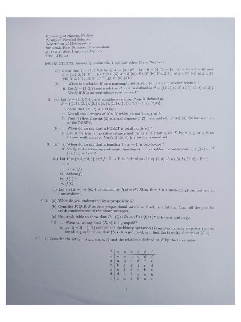 Math 211 Past Question | PDF