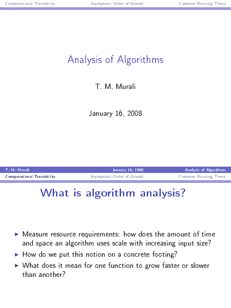 Lecture02 Analysis | Download Free PDF | Time Complexity | Computational Complexity Theory