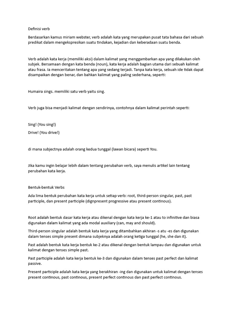 Definisi Verb | PDF