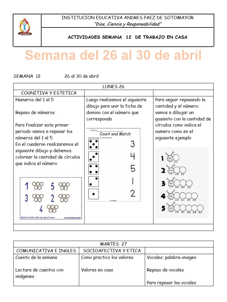 Actividades Educativas Semana 12 Pdf