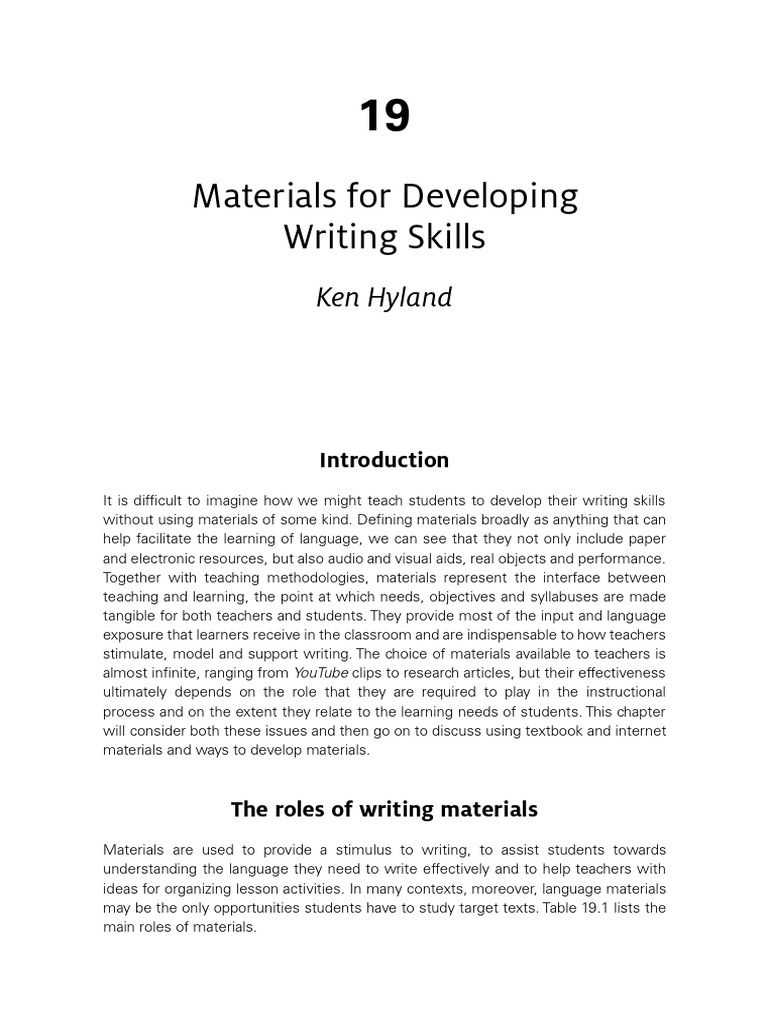 Writing Skills Development Materials | PDF | Learning | Teachers
