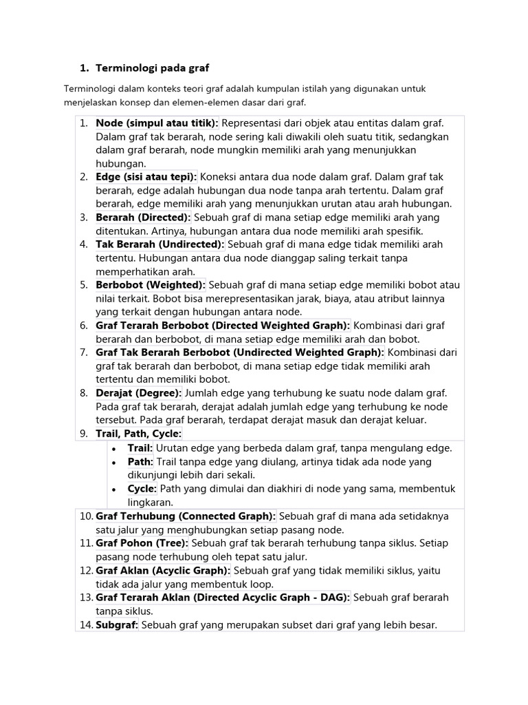 Terminologi Pada Graf | PDF | Metode & Bahan Ajar | Sains & Matematika