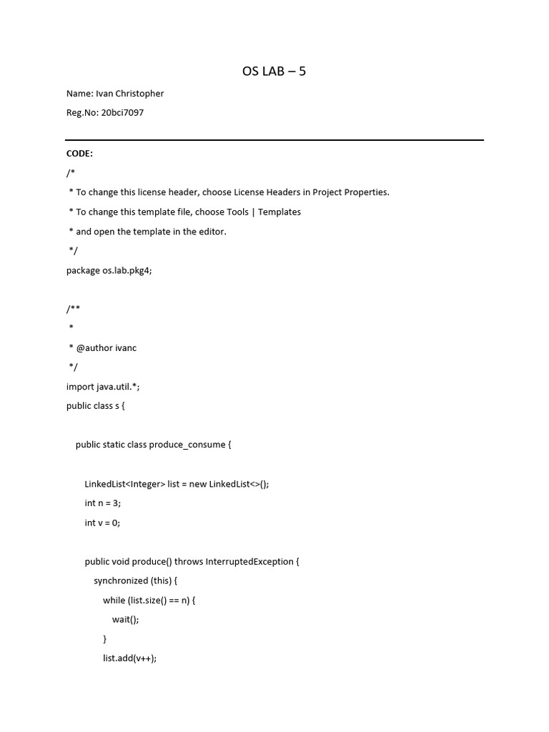 Os Lab 5 | PDF