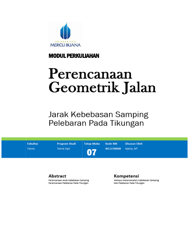 Perencanaan Radius dan Super Elevasi Jalan | PDF