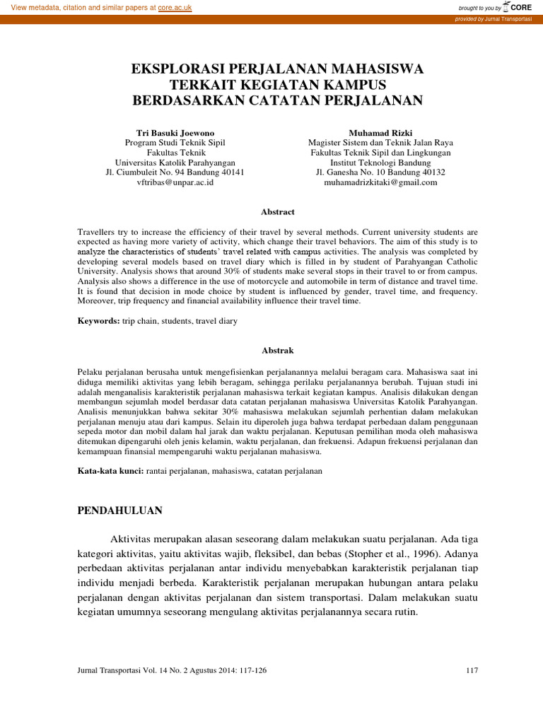 Eksplorasi Perjalanan Mahasiswa Terkait Kegiatan Kampus Berdasarkan ...