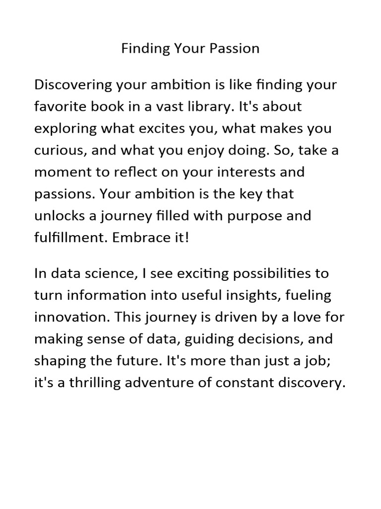 Finding Your Passion | PDF