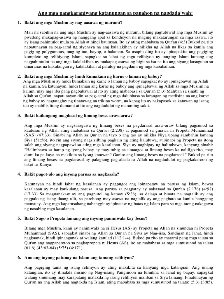 Mga Katanungan | PDF