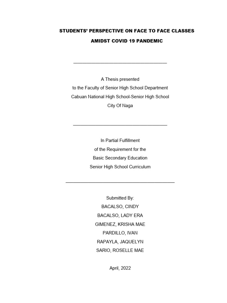 Students Perspectives On F2F Classes | PDF | Behaviorism | Learning