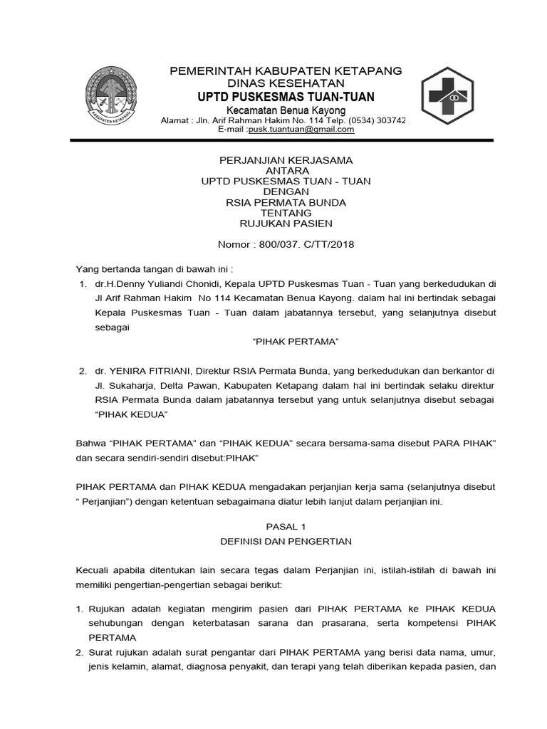 Mou Rumah Sakit Permata Bunda | PDF