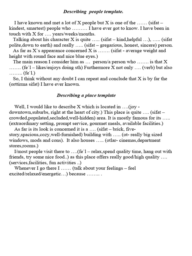 Speaking Templates | PDF