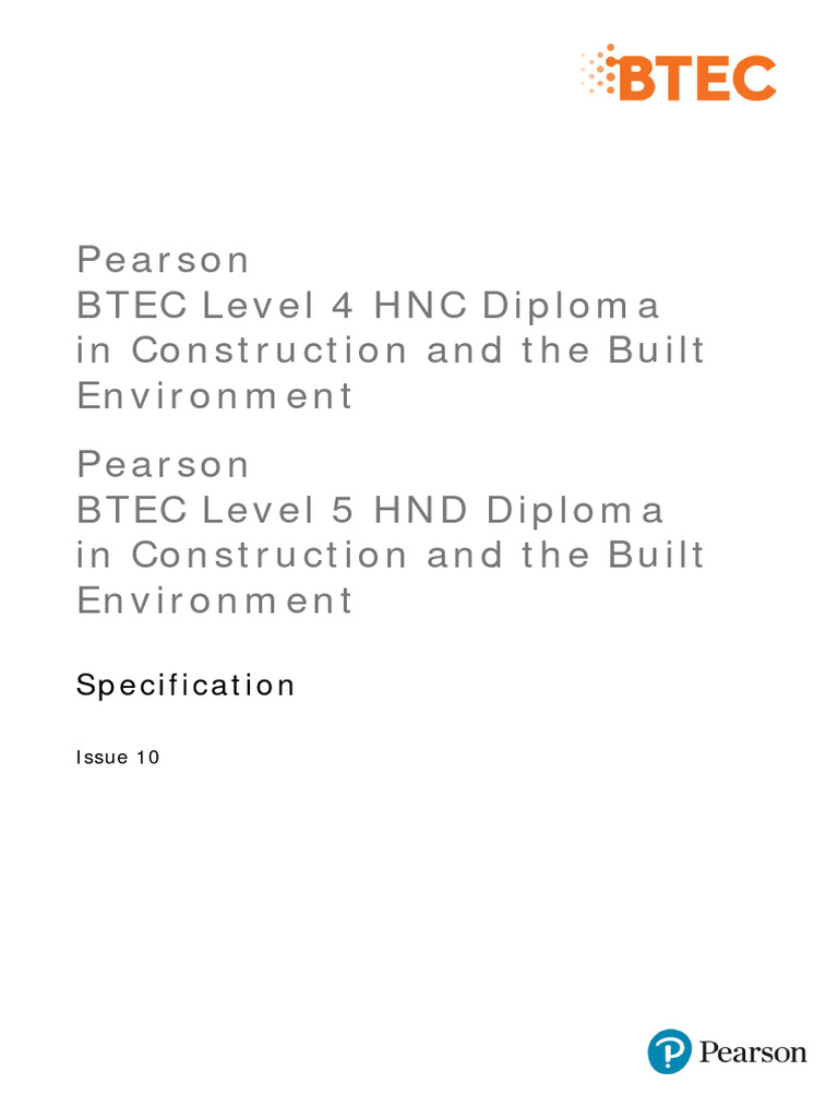 Unit Specification of BTEC HND in Construction and The Built ...