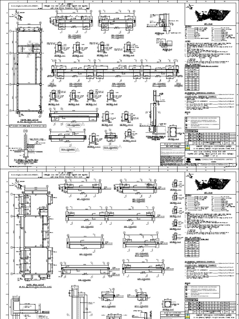 MCC Cum CNTRL Room For WTP Plinth and Lintel Beam Lay and RCC Det | PDF