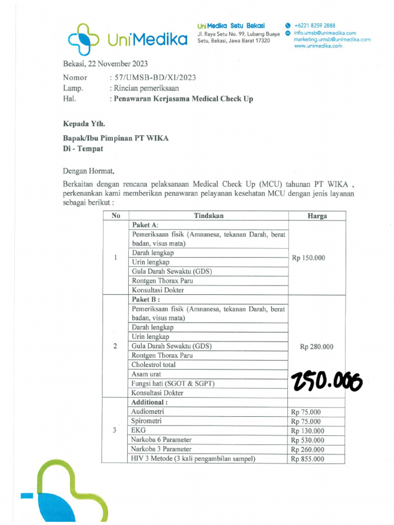 Penawaran MCU PT WIKA - Edited | PDF
