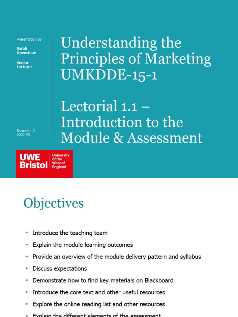 Marketing Principles Module Overview | PDF | Marketing | Market ...