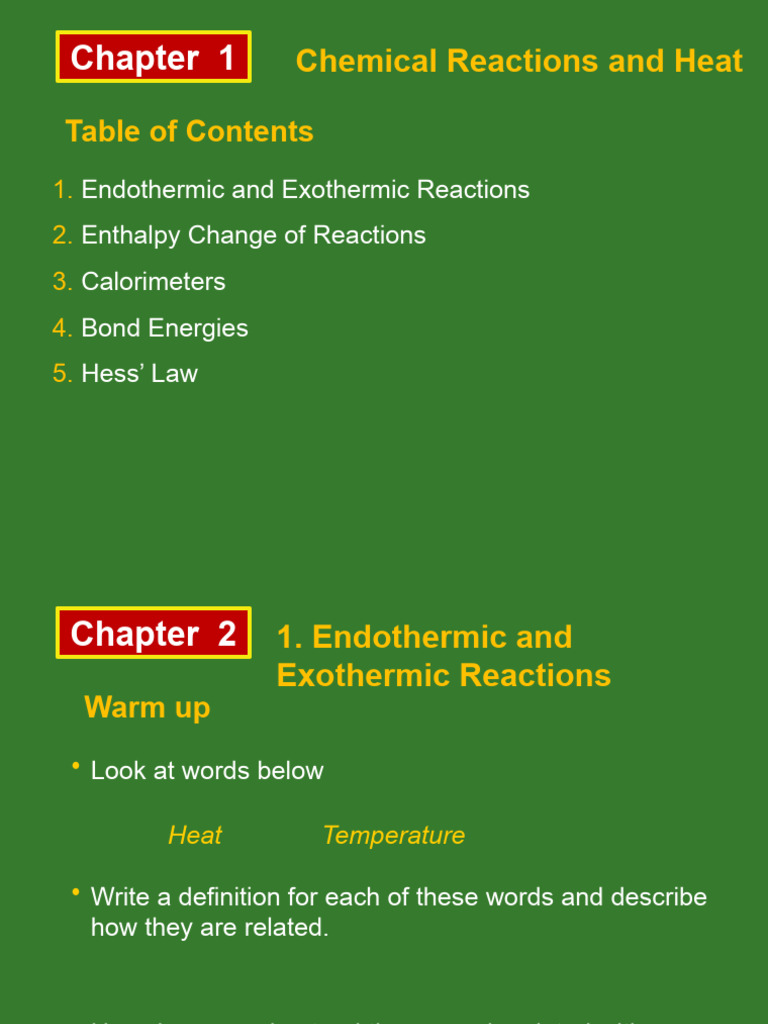 Chemical Reactions and Heat | PDF | Chemical Reactions | Chemical ... Chemical Reactions and Heat | PDF | Chemical Reactions | Chemical ...