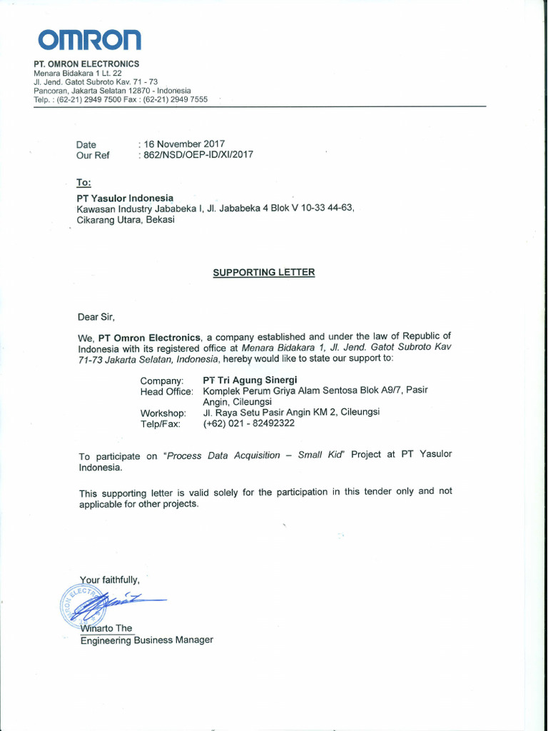 Supporting Letter | PDF