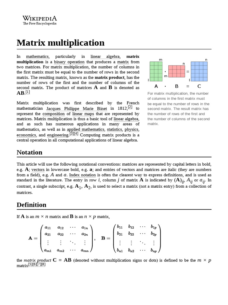 Matrix Multiplication | PDF | Matrix (Mathematics) | Vector Space