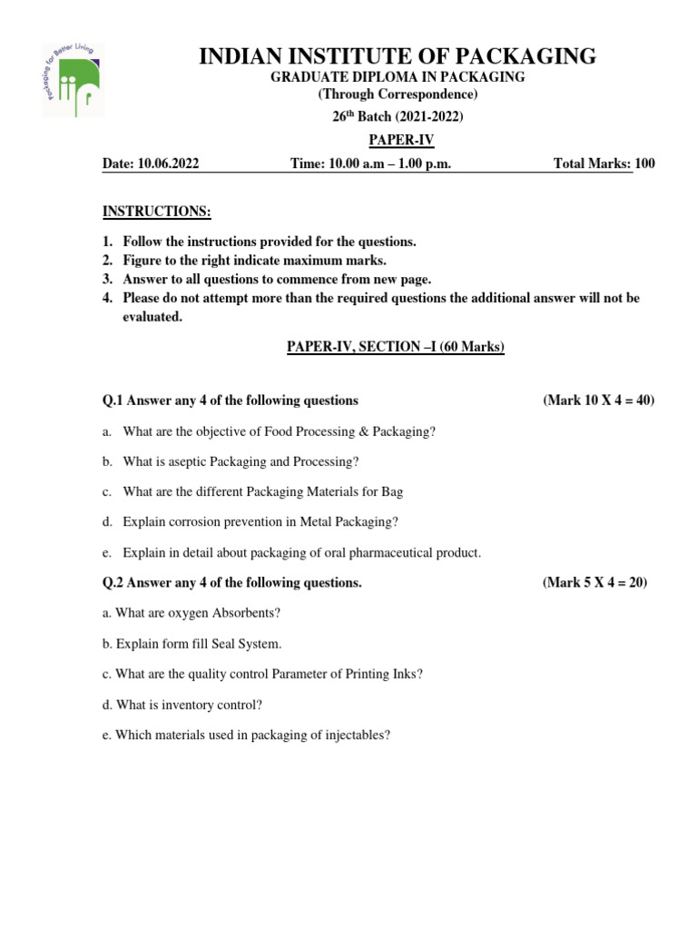 DPC Paper 4 | PDF | Packaging And Labeling | Industrial Processes