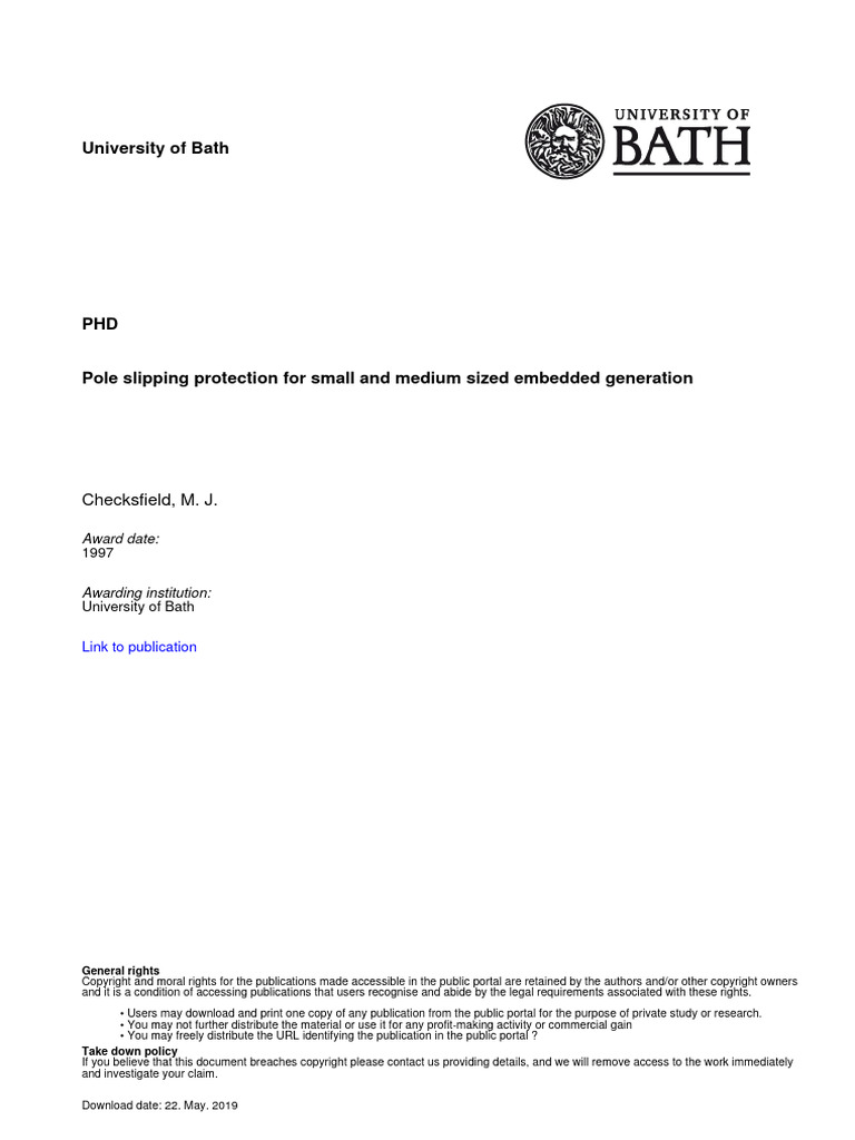 Pole Slipping Protection For Small and Medium Sized Embedded Generation ...