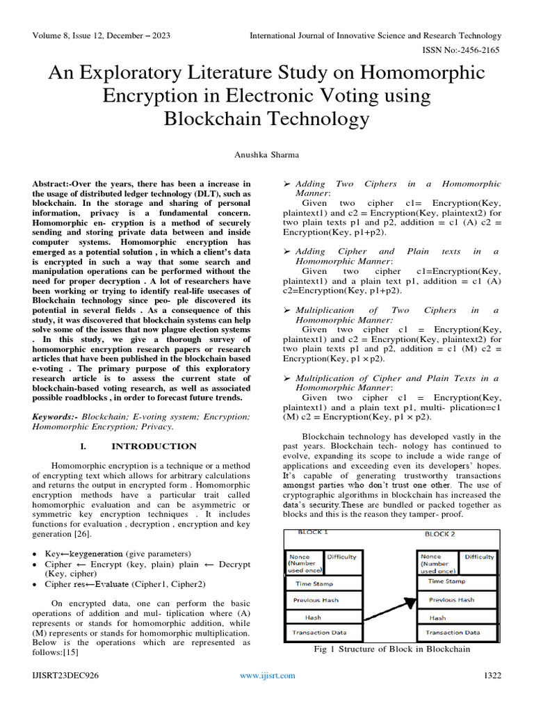 An Exploratory Literature Study On Homomorphic Encryption in Electronic Voting Using Blockchain ...